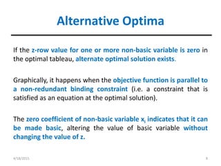 Special Cases in Simplex Method | PPTX