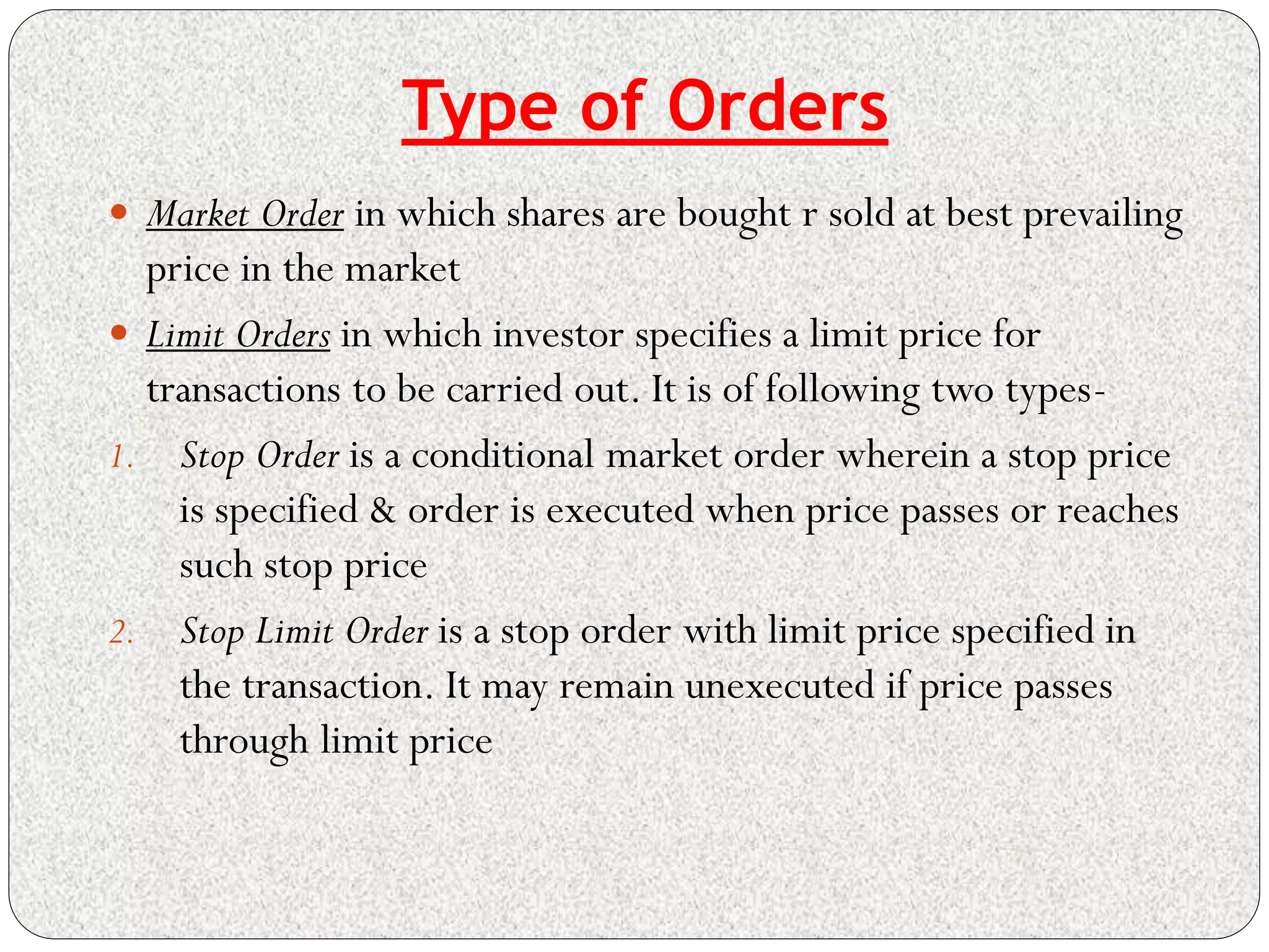 Basics of Indian Stock Market & its Trading Mechanisms | PDF