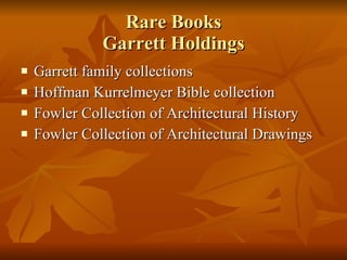 Rare Books & Manuscripts | PPT