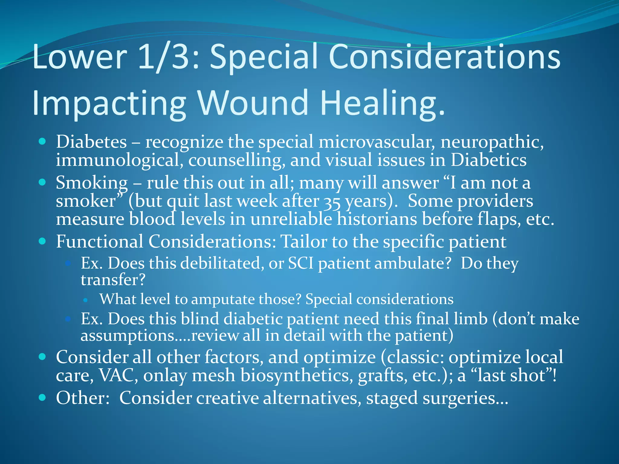 Special considerations for wounds and lesions, key anatomic regions ...