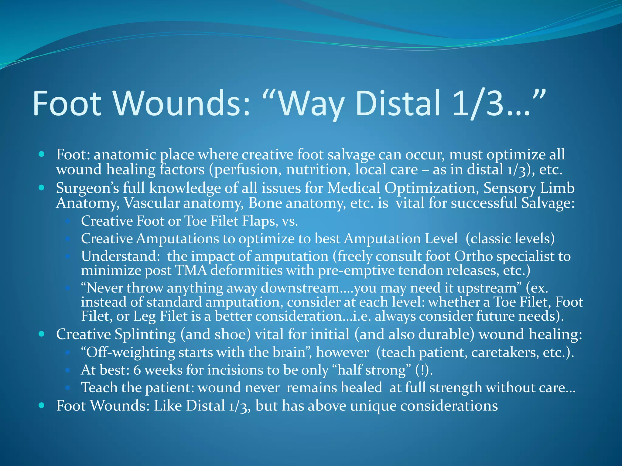 Special considerations for wounds and lesions, key anatomic regions ...