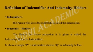 Special contract Indemnity and guarantee | PPT