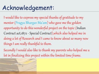 Special contract {Indian Contract Act,1872) | PPT