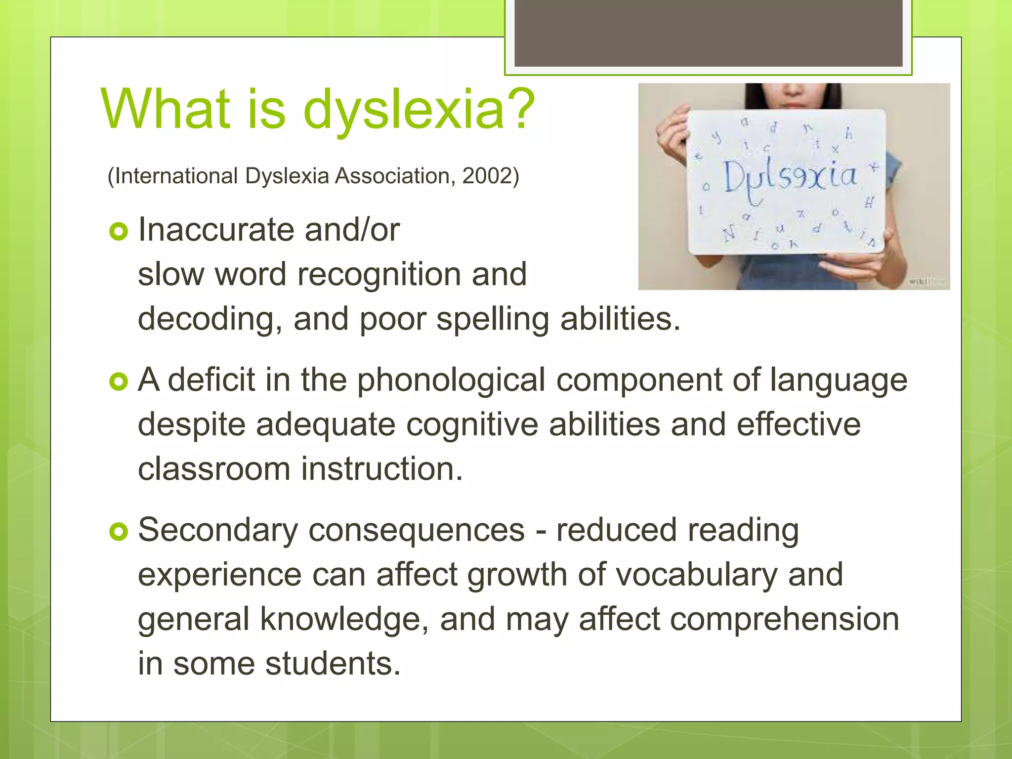 Special Ed Expo - dyslexia presentation | PPTX