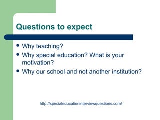 Special Education Interview Tips | PPT