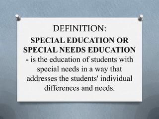 Special education - EDUCATION FOR ALL! | PPTX