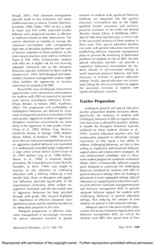 Special Education Teacher Preparation in Classroom Management | PDF