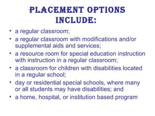 Special Education Least Restrictive Environmen | PPT