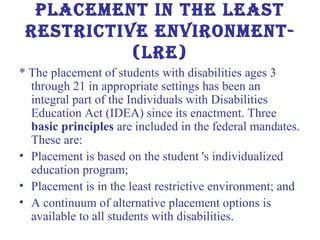 Special Education Least Restrictive Environmen | PPT