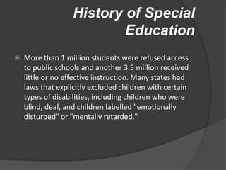 Special education in the united states | PPTX