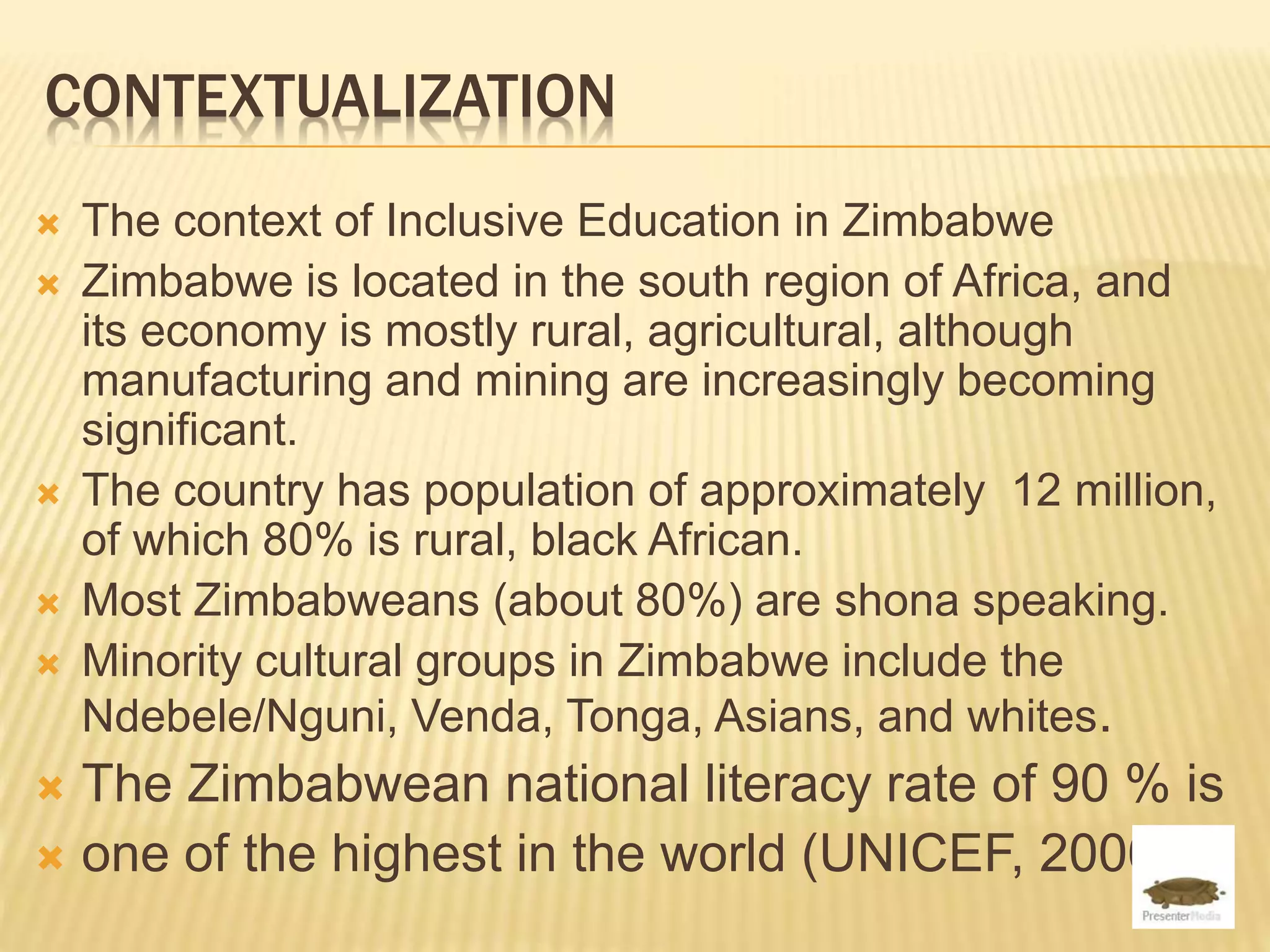 Special education in zimbabwe | PPTX