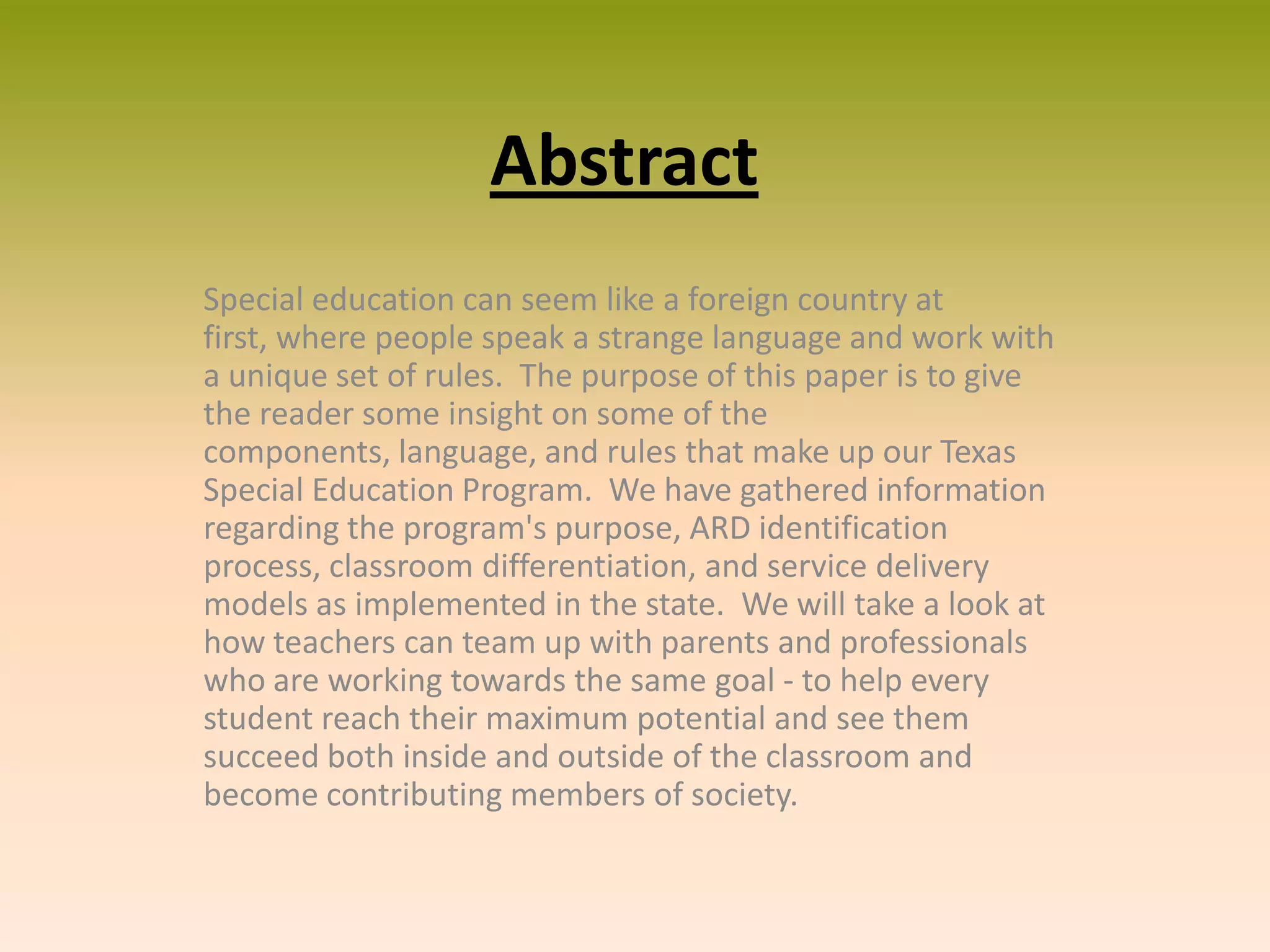 Special education presentation letty and vanessa | PPTX | Special Needs ...