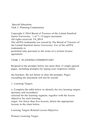Special Education Task 1 Planning Commentary Copyright.docx