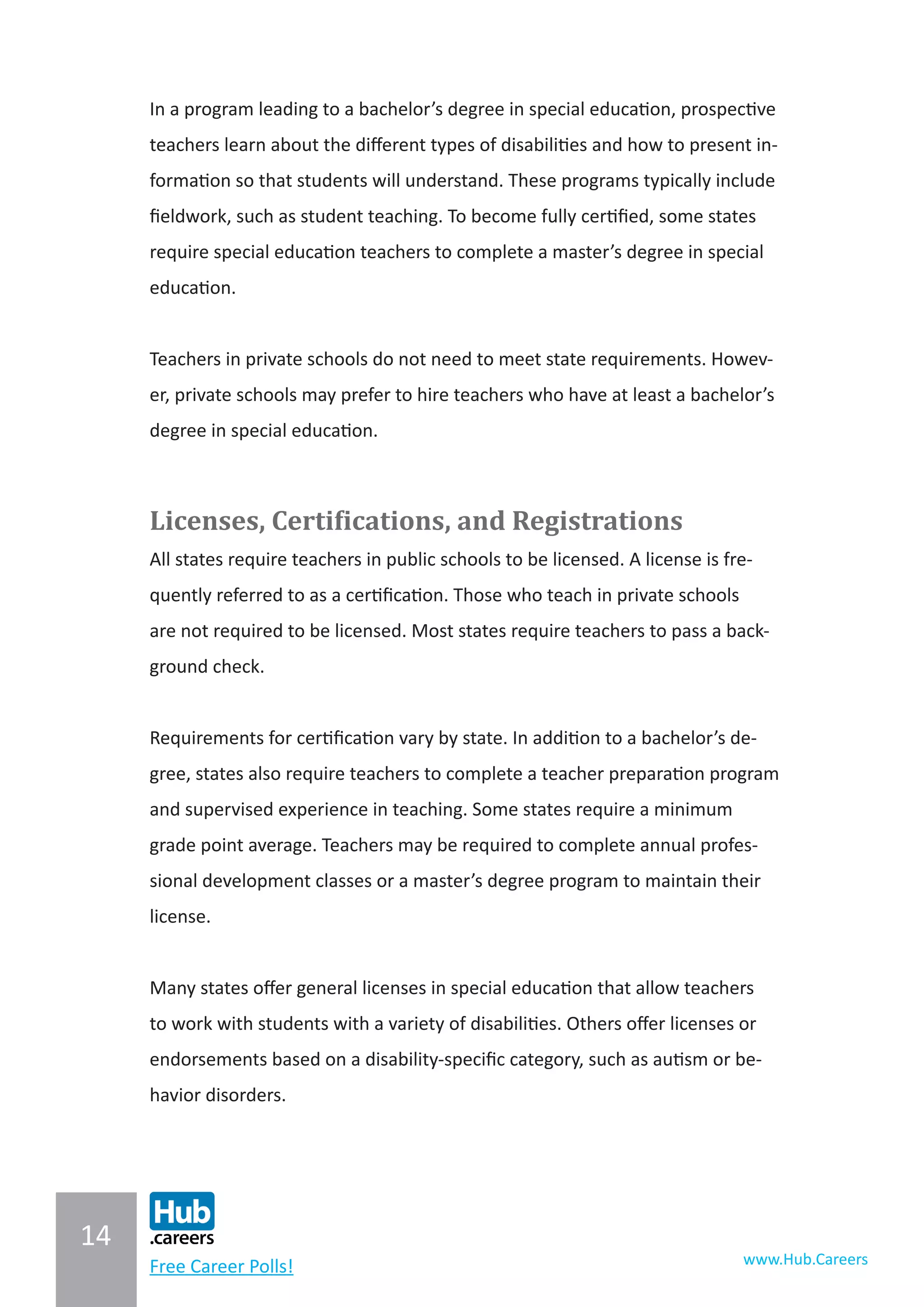 Occupational Outlook: Special Education Teachers | PDF
