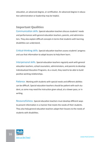 Occupational Outlook: Special Education Teachers | PDF