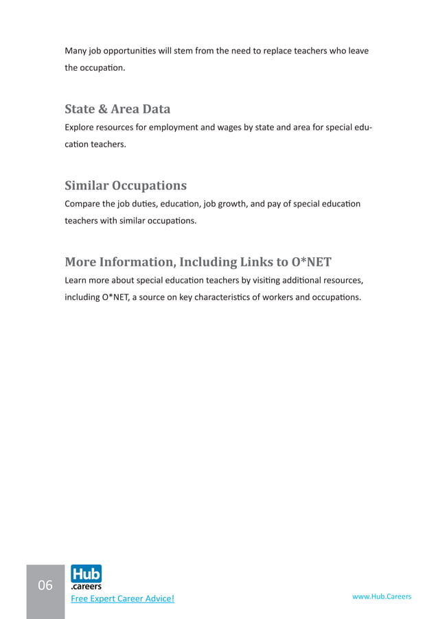 Occupational Outlook: Special Education Teachers | PDF