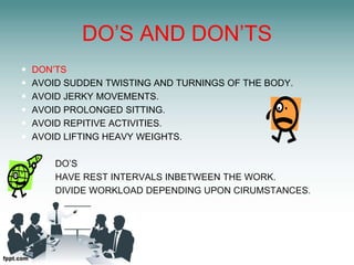 special ergonomic for office workers or for computer users.ppt