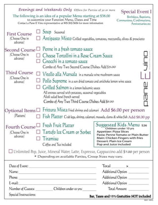 Special event menu | PDF