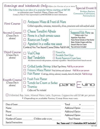 Special event menu | PDF