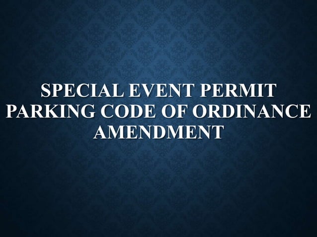 Special Event Permit Parking | PPT