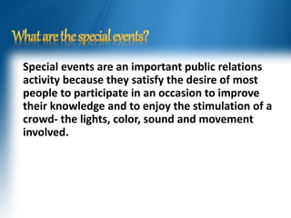 Special events in public relations | PPTX