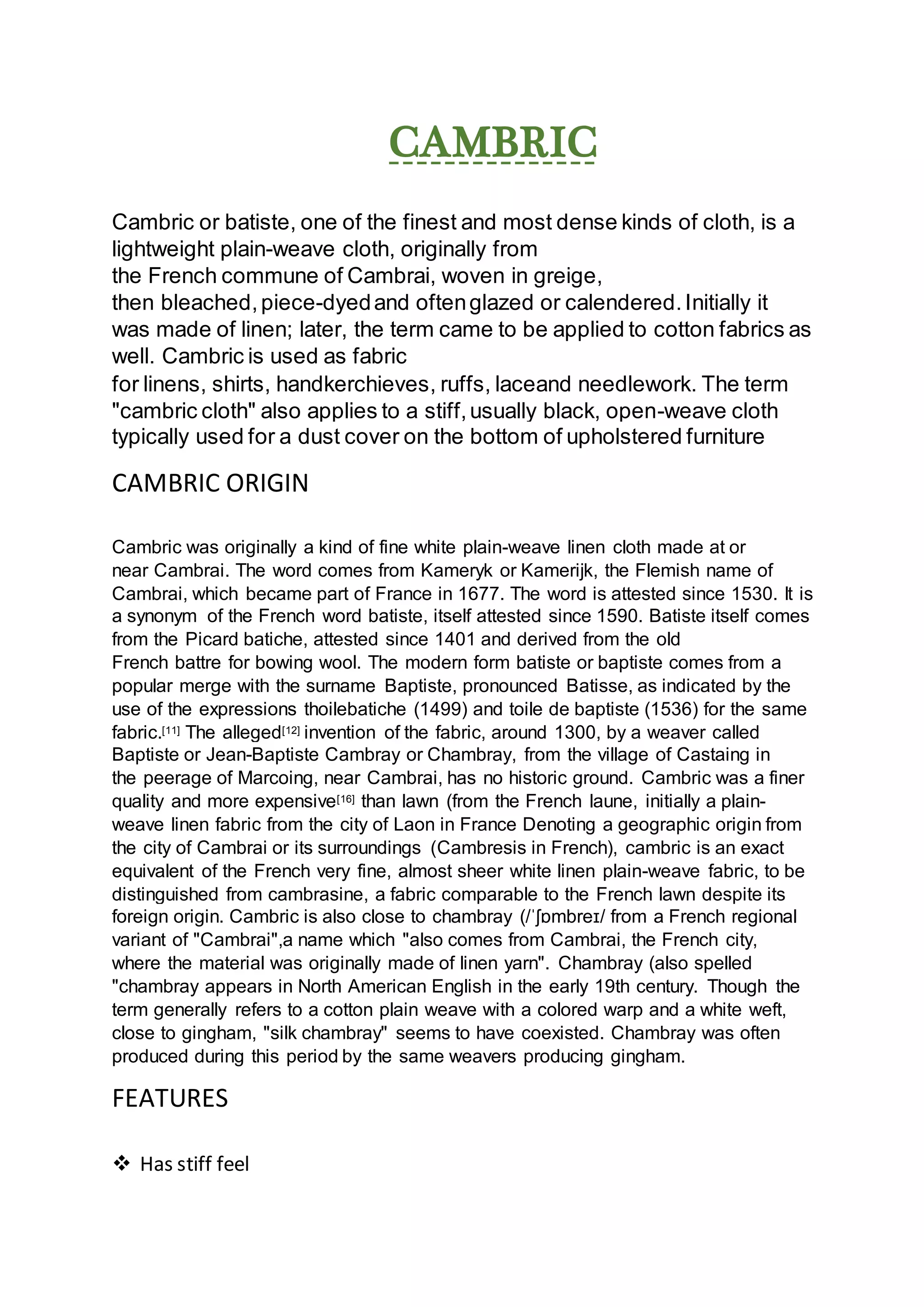 Special fabric Assignment | DOCX