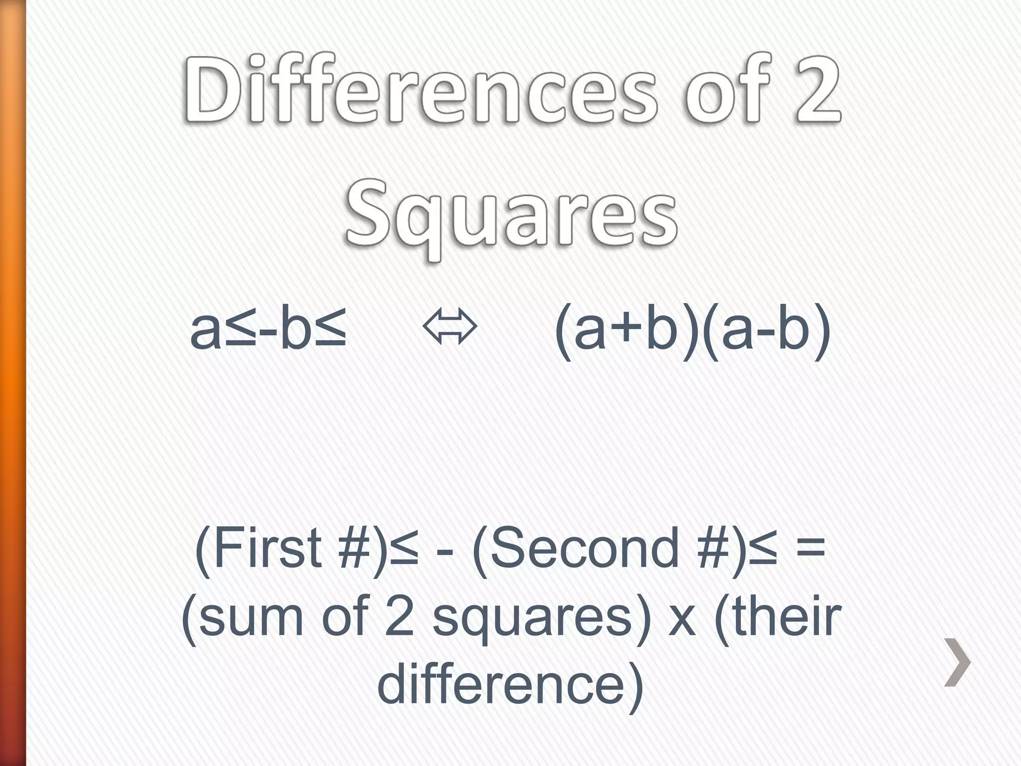 Special factor patterns | PPT