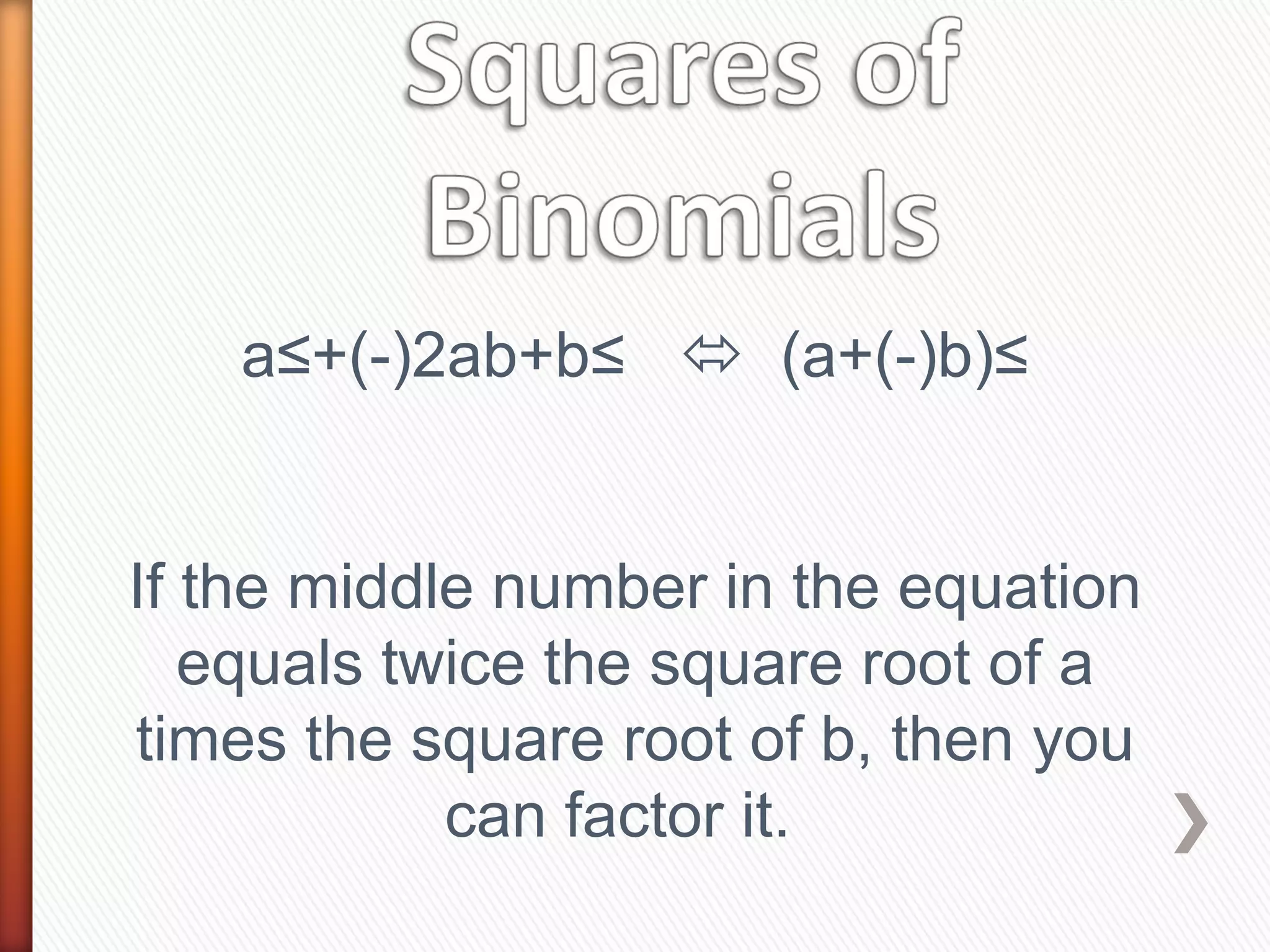 Special factor patterns | PPT