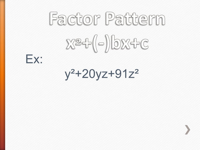 Special factor patterns | PPT