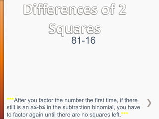 Special factor patterns | PPT