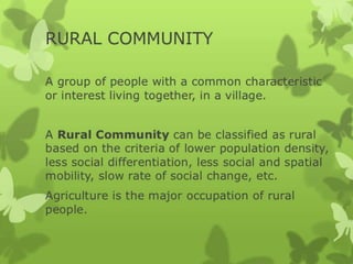 Special features of rural development A Presentation By Mr Allah Dad ...