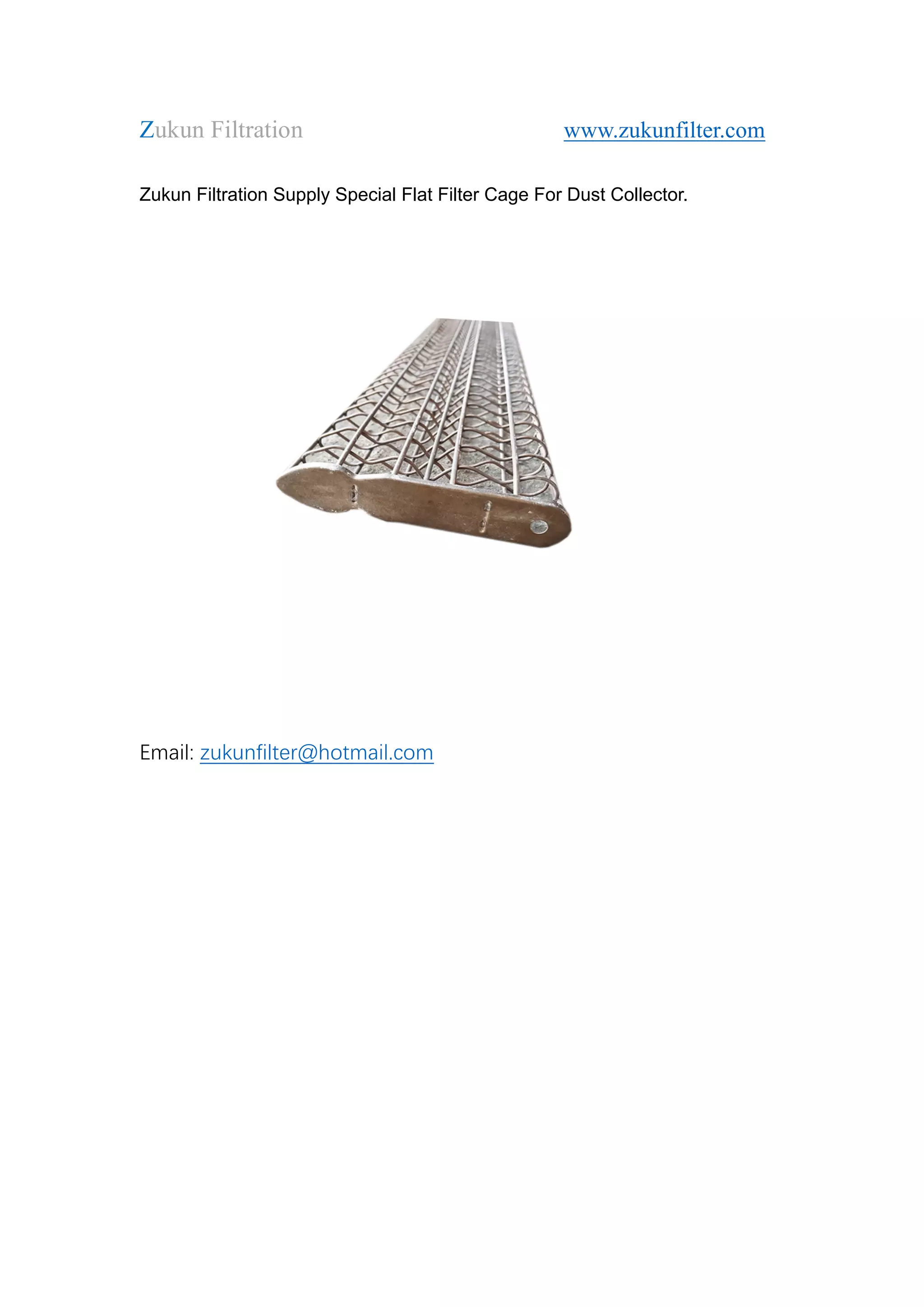 Special flat filter cage for dust collector Zukun Filtration | PDF