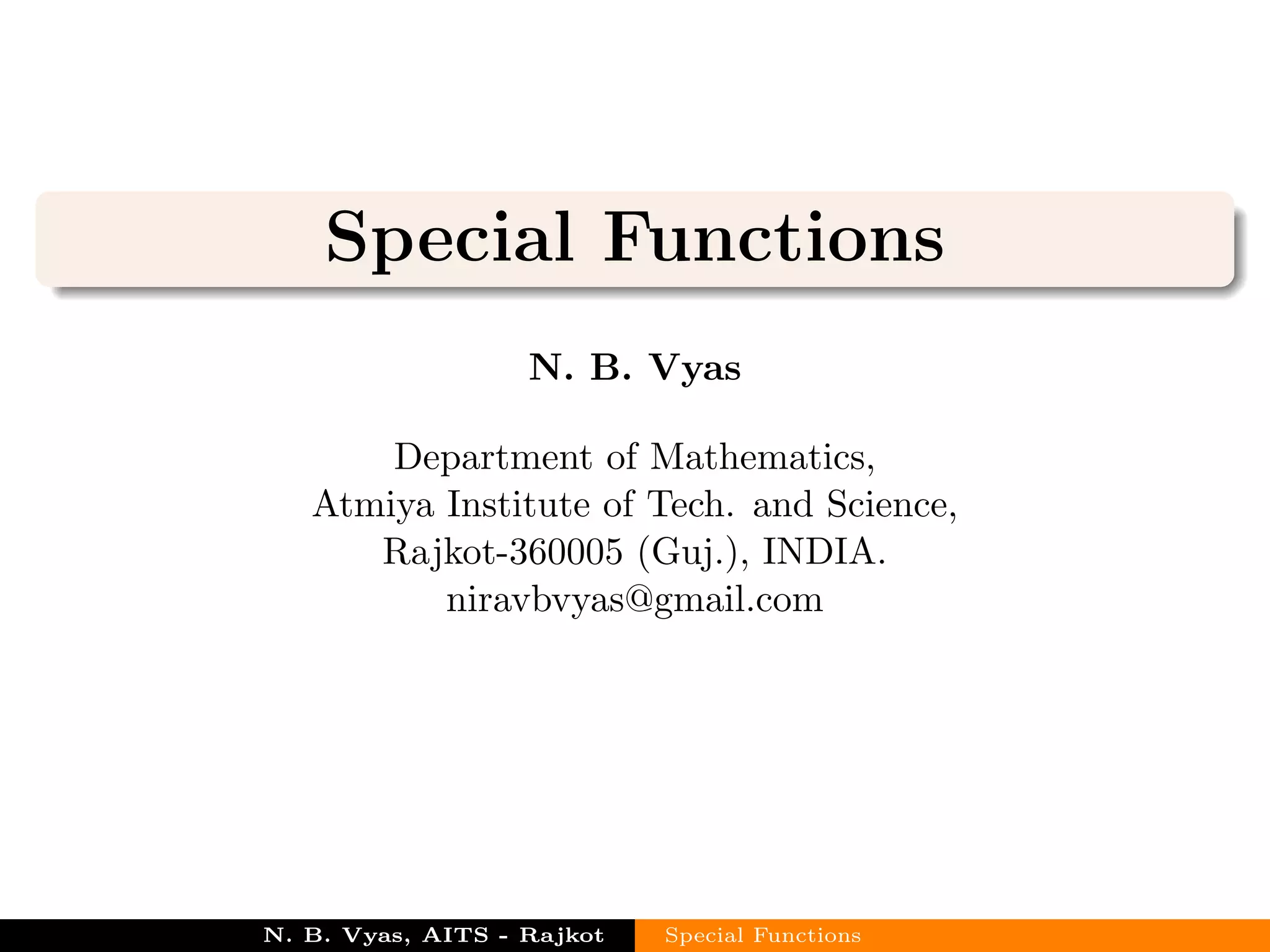 Special functions | PDF