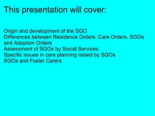Special guardianship orders_presentation | PPT