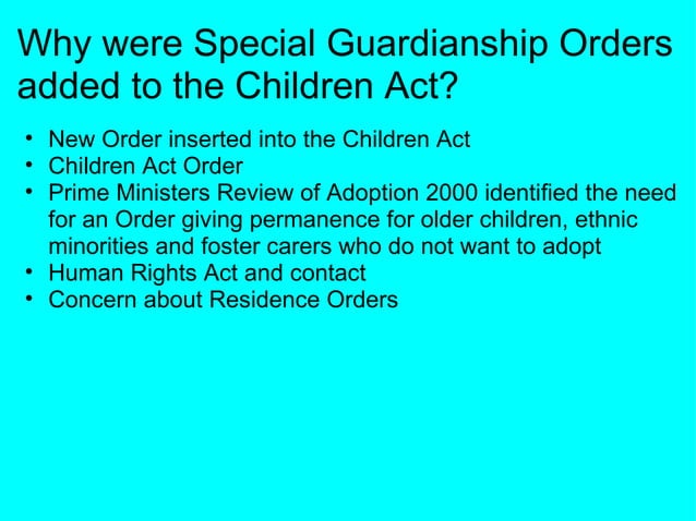Special guardianship orders_presentation | PPT