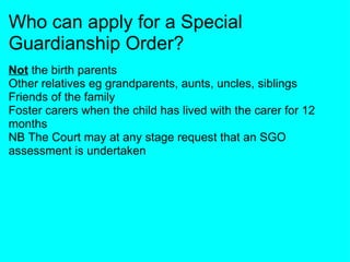 Special guardianship orders_presentation | PPT
