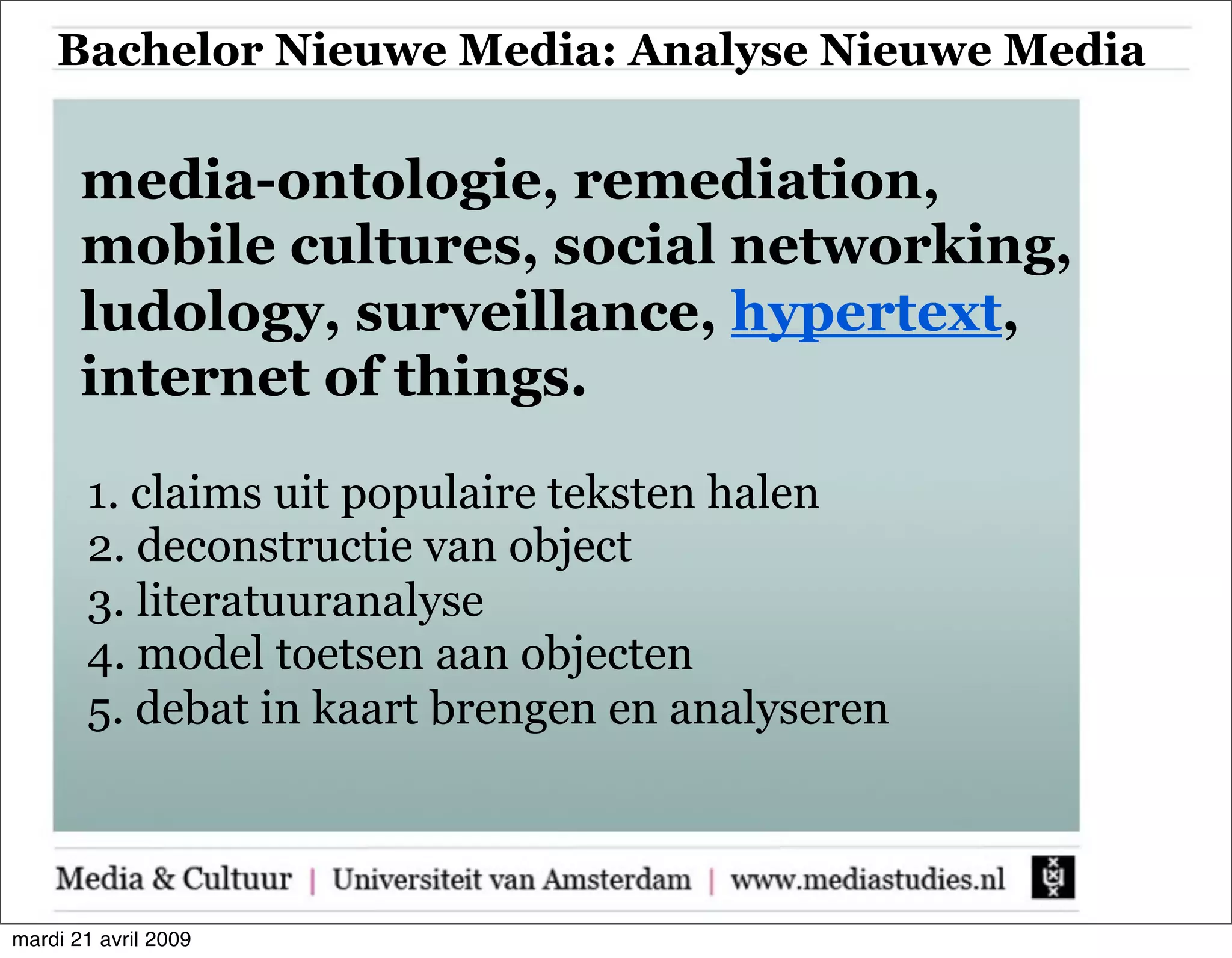 Specialisatie Voorlichting 21 apr 09 | PDF