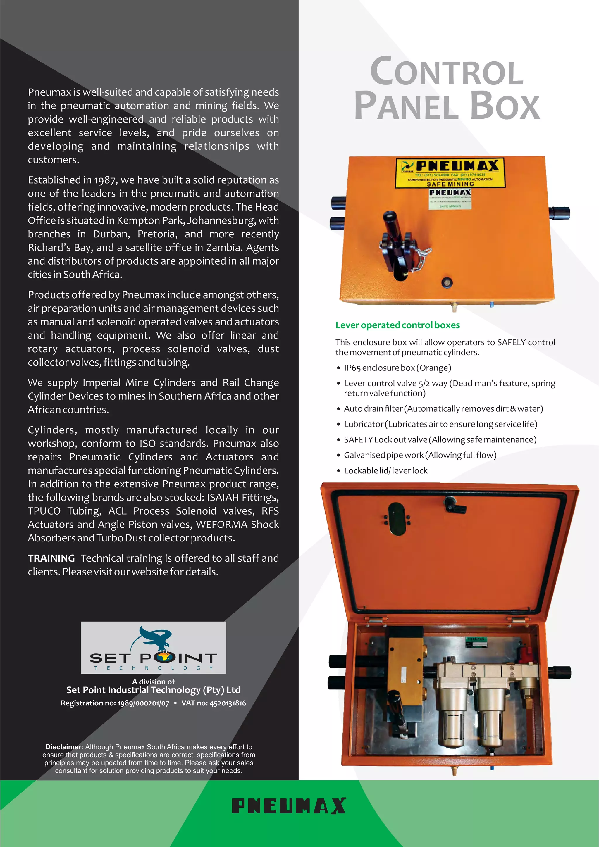 Specialising in Pneumatic Mining and Plant Equipment | PDF