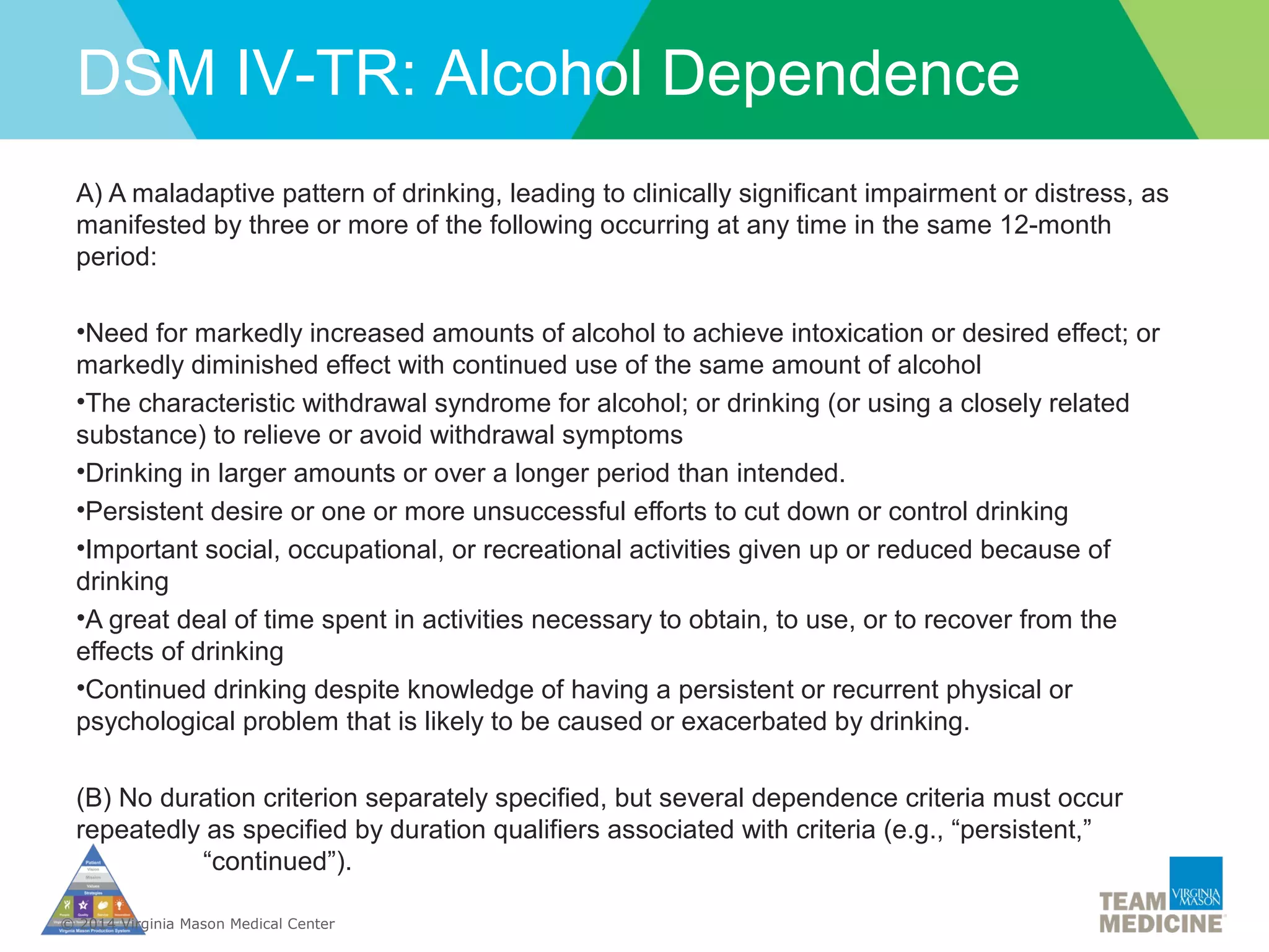 Specialist presentation 3 25 alcohol withdrawal | PPT
