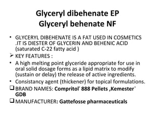 Speciality excipients for topical drug delivery system | PPT