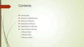 PPT on "Silicones" by Deepak rawal, Speciality polymers | PPTX