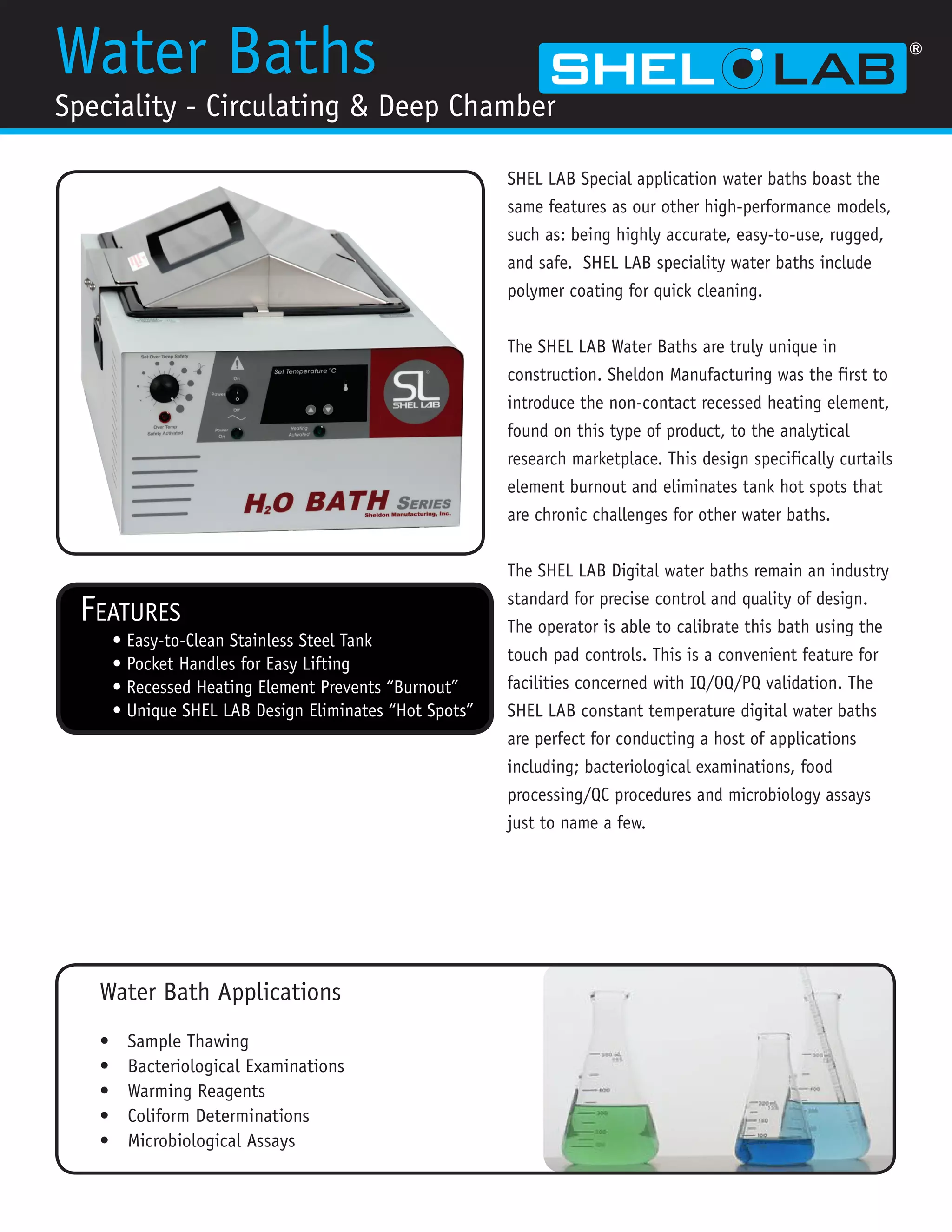 Speciality Water Bath - SWBC22, SWB30 | PDF
