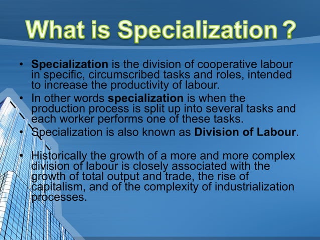 Specialization | PPT
