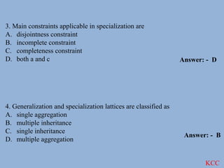 Specialization and generalization quizz | PPTX