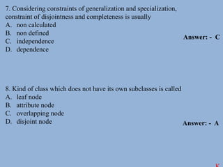 Specialization and generalization quizz | PPTX