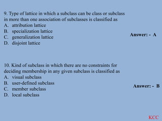 Specialization and generalization quizz | PPTX