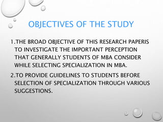 Specialization in mba | PPTX