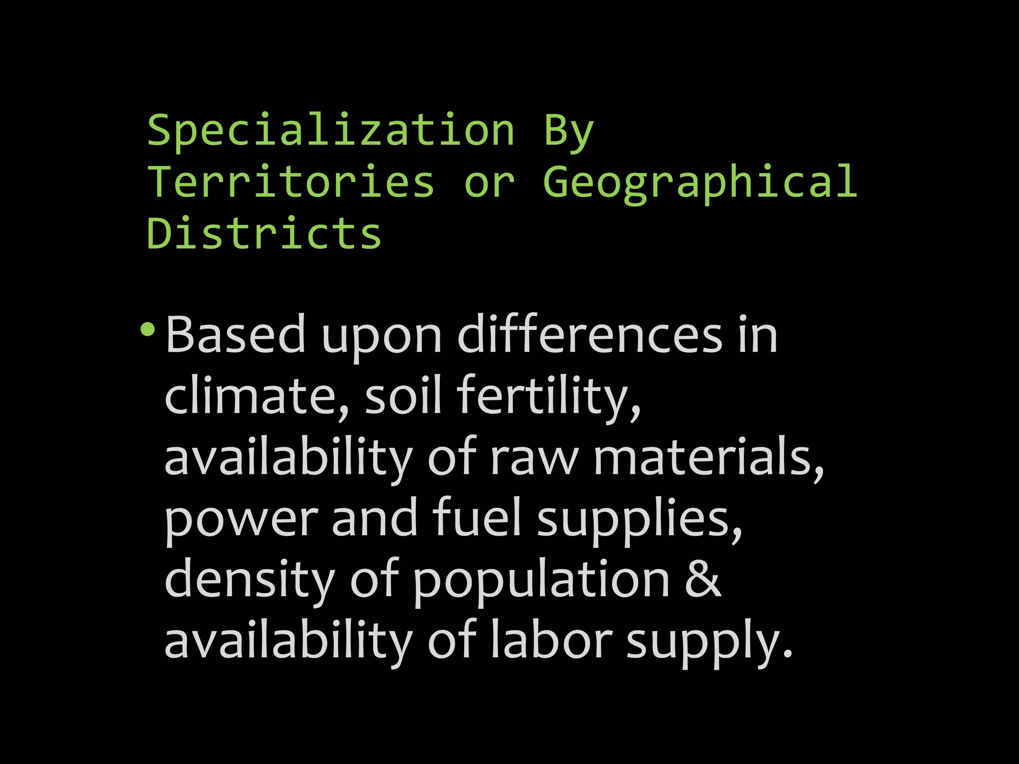 Specialization in Production | PPT