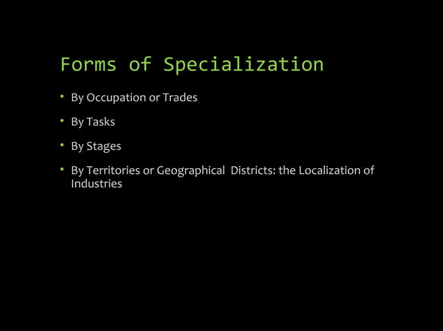 Specialization in Production | PPT