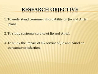 Specialization project on consumer prefrence between jio and airtel | PPTX